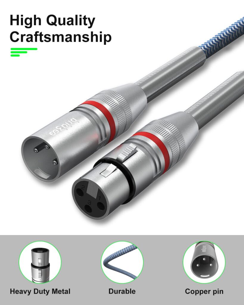 Bridgee, Male to Female XLR Signal Cable, Conductive Carbon Plastic ...